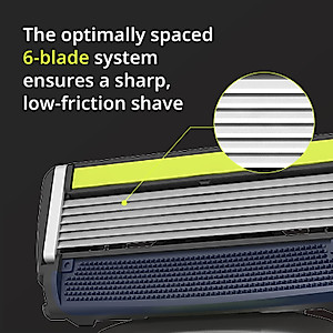DORCO Pace 6 Sport System - Six Blade Razor System with Trimmer and Pivoting Head - 9 Pack (1 Handle + 9 Cartridges)