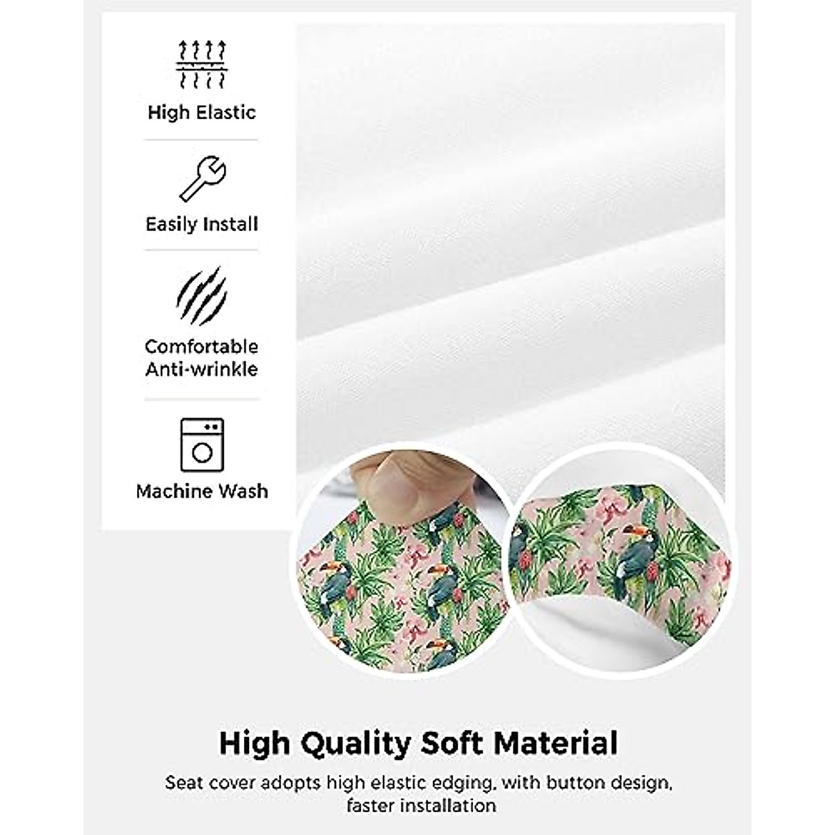 Big buy store Office Chair Cover Butterfly Orchid Desk Chair Cover Stretch Elastic Universal Computer Chair Covers Tropical Flowers Floral Plants Bird Stretch Rotating Chair Slipcovers Protectors