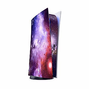 PS5 Purple Galaxy Skin for Playstation 5 Console and 2 Controllers, Space Skin Vinyl 3M Decal Stickers Full wrap Cover (Disk Edition) (Digital Edition)
