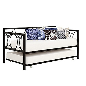 DHP Universal Metal Trundle Frame with Locks, Fits Most Twin Size Daybeds, Black