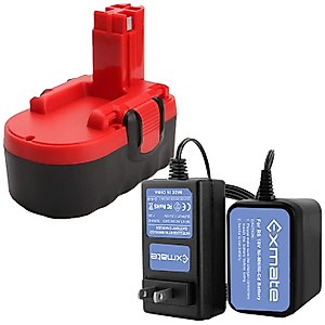 Exmate 18V 3.5Ah Ni-MH Battery with 1.2-18V Charger Compatible with Bosch BAT181 BAT025 BAT026 BAT160 BAT180 BAT189 PSR 18 VE-2 GSR VE-2 GSB 18 VE-2 2607335277 13618 22618 23618 1644K 1662B 3860CK