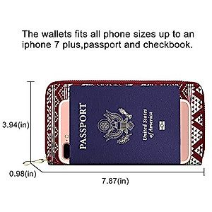 OIDERY Clutch Wallet for Women-Zip Around Long Wallet For Women, Large Capacity Womens Wallet With Zipper Coin Purse