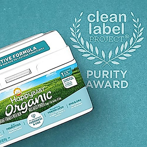 Happy Baby Organics Infant Formula Milk Based Powder packaging may vary, Stage 1 Sensitive, 21 Ounce