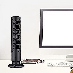 VALSEEL USB Tower Fan Bladeless Air Conditioner Small Fan, 2 Speeds Electric Fan, 33cm Mini Vertical Conditioner Office Desk Fan