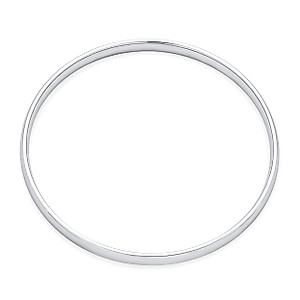 Personalized Unisex Stackable 5MM Round Domed Polished Bangle Bracelet Silver Tone Stainless Steel for Men Women Teen 8 Inch Custom Engraved