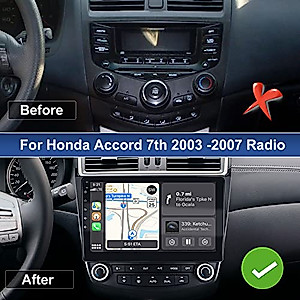 CAMECHO Android 10.0 Car Stereo for Honda Accord 7th 2003 2004 2005 2006 2007, 10 Inch IPS Touch Screen Double Din GPS Car Stereo Bluetooth WiFi Mirror Link(iOS/Android)+Backup Camera