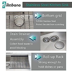 Farmhouse Sink 33 inch,Stainless Steel Single Bowl Apron Front IKEBANA 33x20 Farmhouse Kitchen Sink,33 inch Farm Sink,Farmhouse Kitchen Sink with All Accessories