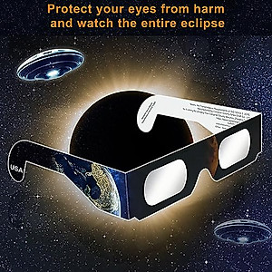 Oilkas Eclipse Glasses Approved - Solar Eclipse Glasses CE and ISO Certified Safe Shades,Direct Sun Viewing for Solar Eclipse(12 Pack)