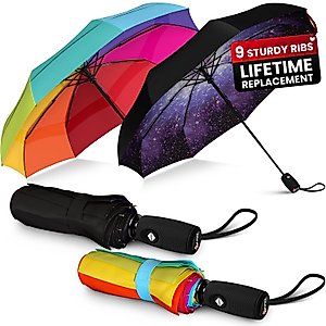 Repel Original Portable Travel Umbrella - Windproof, Compact for Rain & Wind - Perfect On-the-Go, Car & Backpack Umbrella