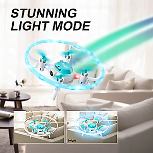 4DRC V5 Mini Drone with 720P Camera for Kids,RC Helicopter Quadcopter,With Blue&Green Light for Beginners Boys and Girls Toys Gifts,Waypoints, Altitude Hold, Circle Fly,3D Flips,Blue