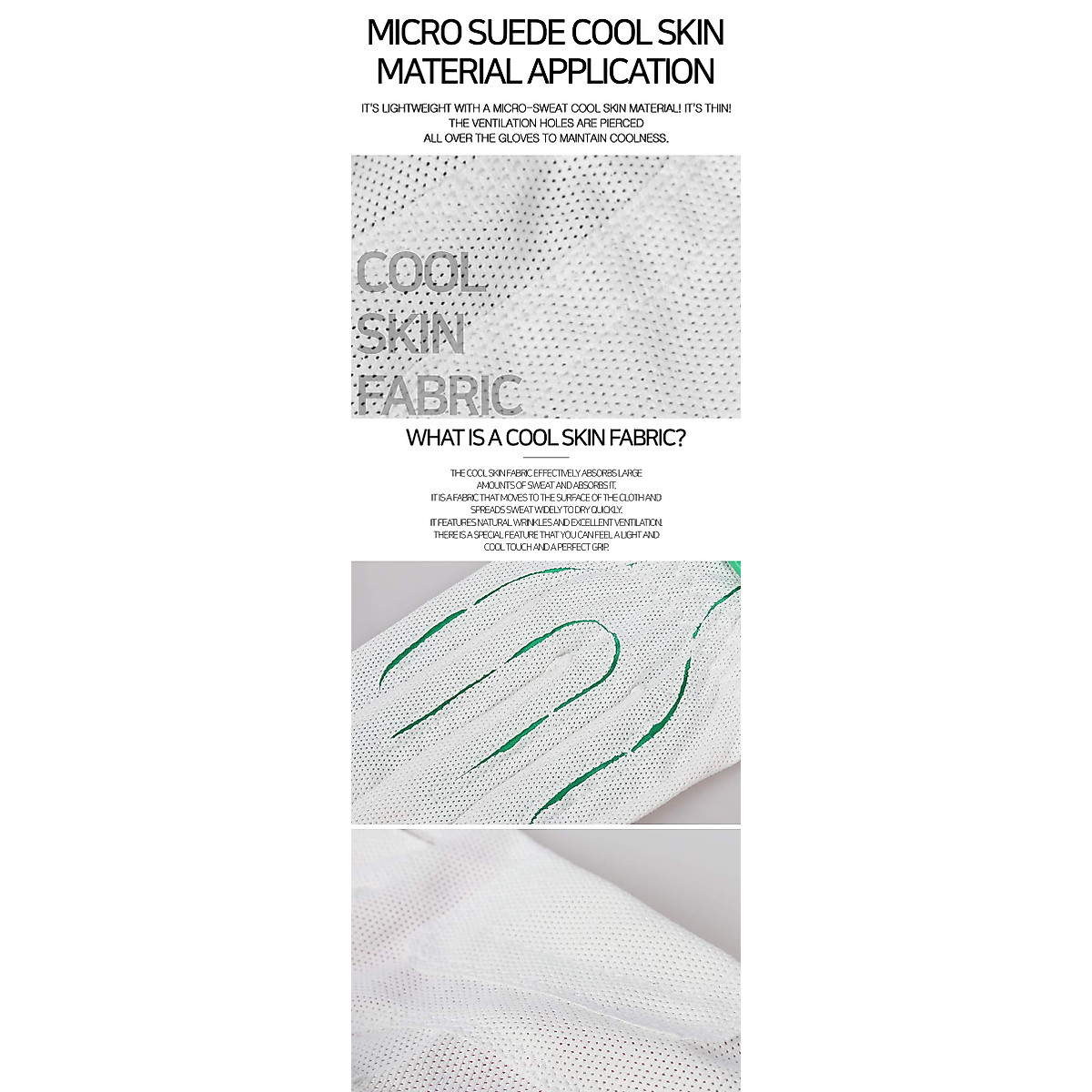 GOuft Cool Skin Functional Golf Glove for Men and Women (Green, 24 (Left-Hand))…