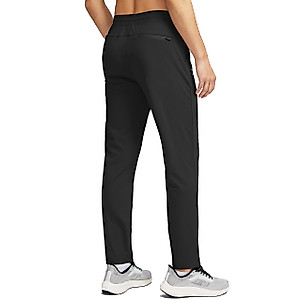 G Gradual Mens Sweatpants Zipper Pockets Tapered Track Athletic Pants for Running, Exercise, Workout (Black, X-Large)