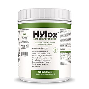 Pet Health Solutions Hylox Soft Chews for Dogs - Supports Joints & Cushions Connective Tissues - Glucosamine - Alpha Linolenic Acid - Creatine -120 Soft Chews