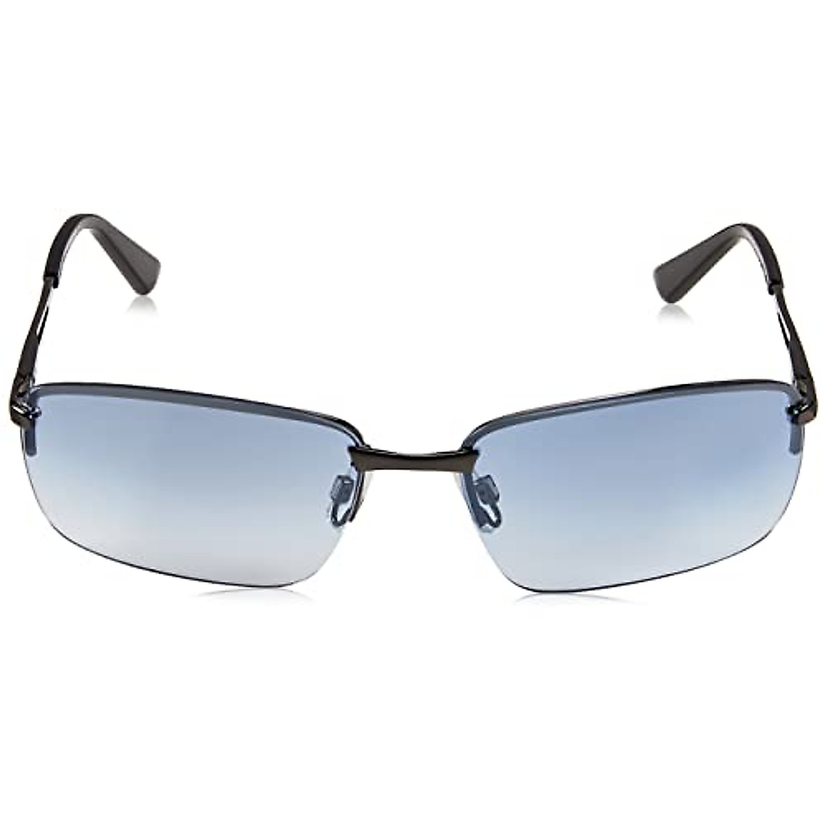 SOUTHPOLE 5001SP Frameless Sports Wrap Metal Rectangular UV400 Protection-Cool Sunglasses for Men, 63 mm, Gunmetal & Blue