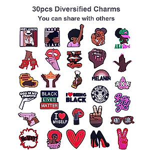 Black Girl Shoe Charms for Croc for Women Cute Shoe Decorations Accessories for Girls Teens Adults Girly Designer Charms Pack for Bubble Slides Bogg Bag Clog