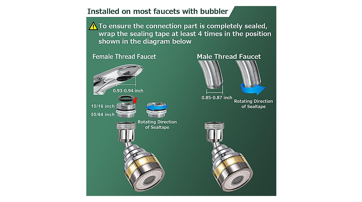 Swivel Faucet Aerator: Dual-Function 360° Kitchen Nozzle