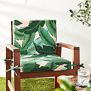 Pillow Perfect Outdoor/Indoor Swaying Palms Capri Square Corner Chair Cushion, 1 Count (Pack of 1), Green