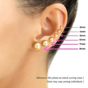 14k Yellow Gold Polished Ball Stud Earrings with Butterfly Pushback (3mm)…