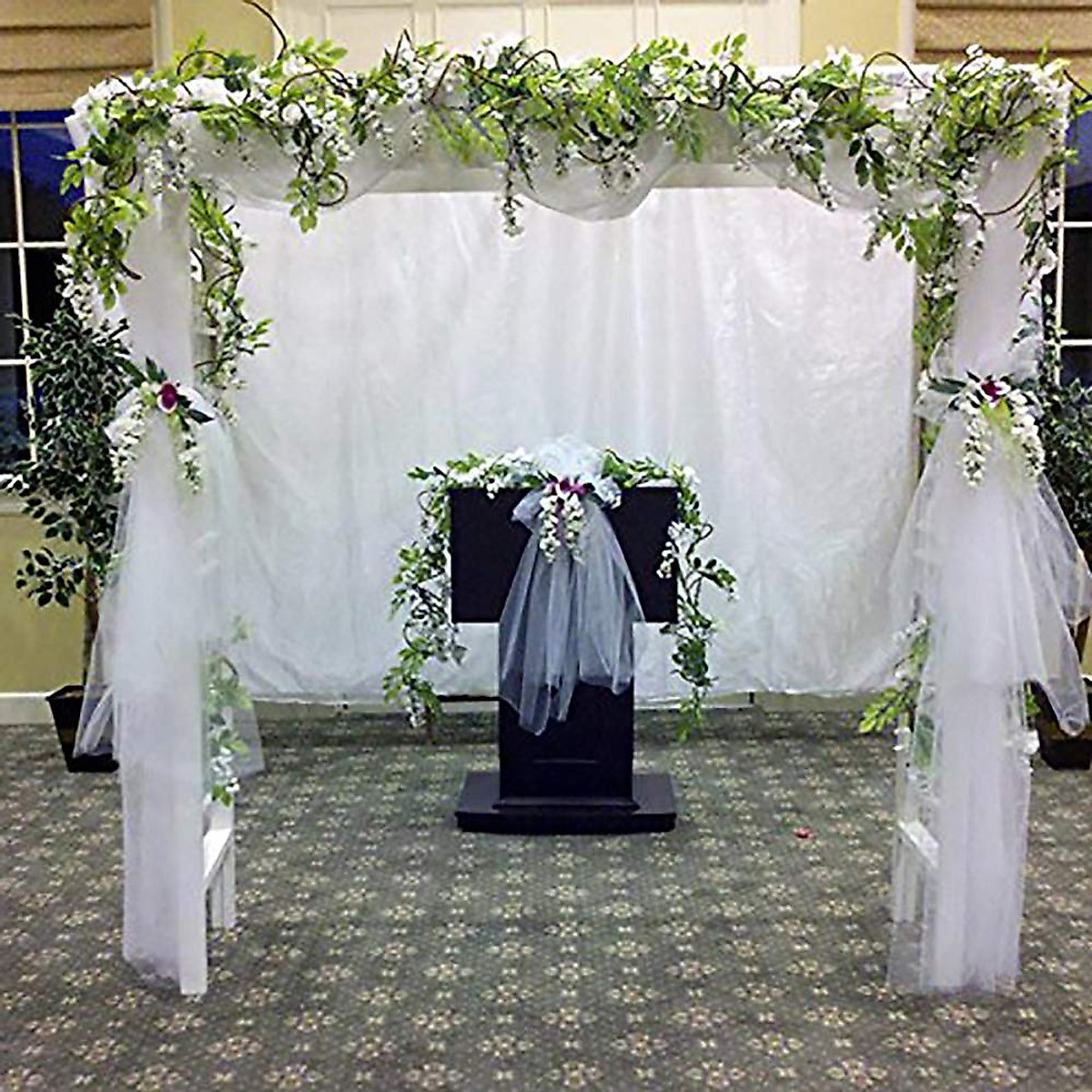 8pcs Artificial Grass Plants Fake Bushes Artificial Shrubs Artificial Fake Grass Plant Faux Wheat Grass for Outdoor UV Resistant Plastic Greenery Plants (5, White)