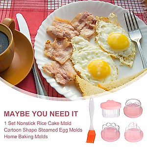 Hemoton 4pcs Egg Poacher Cups Egg Bites Mold Egg Steam Poacher Cooker Breakfast Cooking Utensil For Hard Boiled Poached Scrambled Eggs Kitchen Tools with Brush Pink
