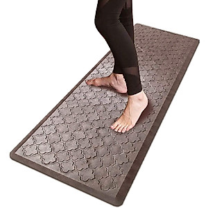 HEBE Oversized Kitchen Mat Cushioned Anti Fatigue Floor Mat Runner 20"x60" Non Slip Kitchen Mats for Floor Waterproof Kitchen Rugs and Mats Comfort Mat for Standing Desk,Sink,Laundry,Brown