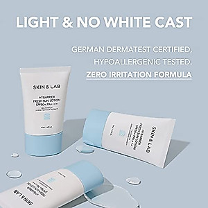 [SKIN&LAB] Hybarrier Fresh Sun Lotion SFP50+ PA+++ | Moisturizing Face & Body Sun Care with Sodium Hyaluronate and Hyaluronic Acid | Reef-safe Sunscreen (Octinoxate & Oxybenzone Free) | 1.69 fl oz.