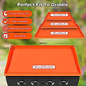 NancyL Griddle Mat Silicone Protective Cover, 【Upgraded Full-edge】28" Silicone Grill Cover Blackstone Accessories for Blackstone 28 Inch Griddle - Heavy Duty Food Grade Silicone BBQ Grill