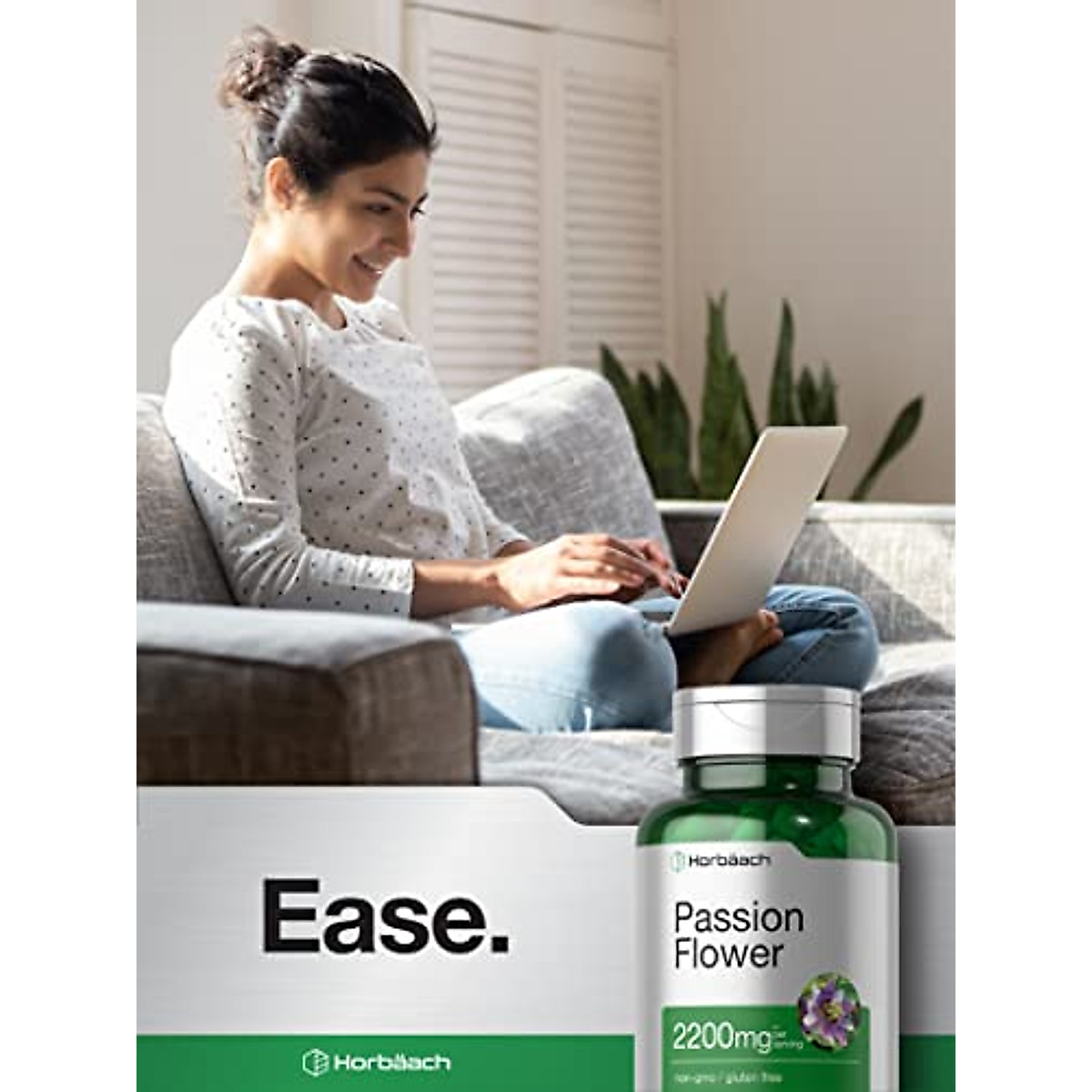 Passion Flower Capsules | 2200mg | 90 Count | Non-GMO & Gluten Free Extract Supplement | by Horbaach