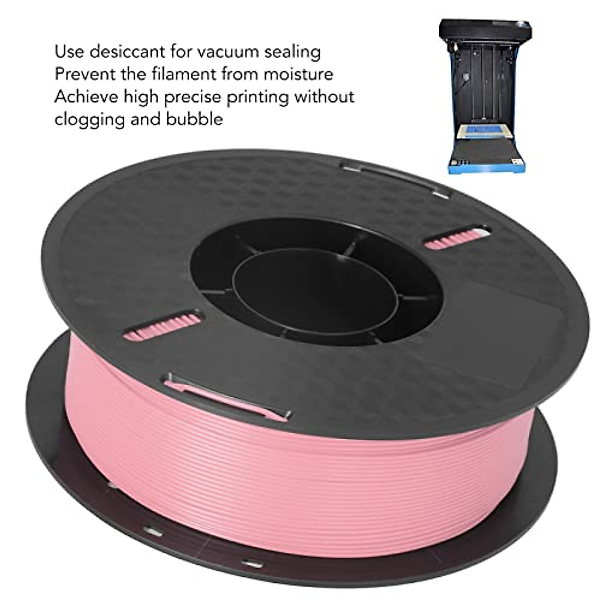 PLA Filament, 1kg 3D Printer Consumable Bubble Free Smokeless for Printing(Pink)