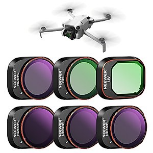 NEEWER ND/PL Filter Set Compatible with DJI Mini 4 Pro, 6 Pack UV CPL ND8/PL ND16/PL ND32/PL ND64/PL Polarizer Neutral Density Drone Lens Accessories, Multi Coated HD Optical Glass/Aluminum Frame