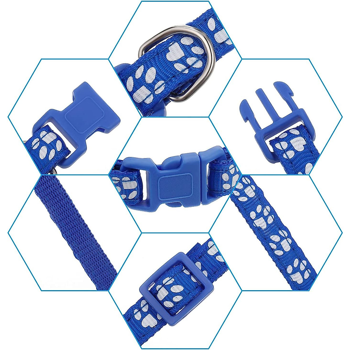 Chenkaiyang 12 Pack Puppy Collars for Litter, Adjustable Puppy ID Collars Soft Nylon Whelping Collars for Newborn Litter Puppy Pets