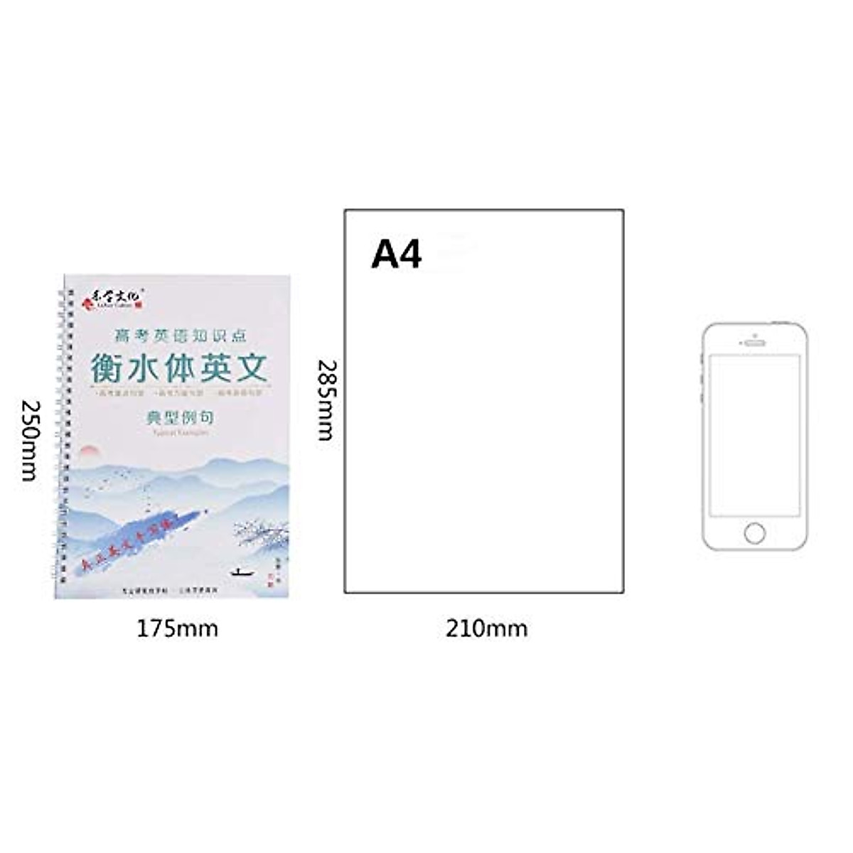 Hztyyier Magic Practice Copybook, English Calligraphy Tracing Book with with Pen and Refill for Children Students English Reusable Writing