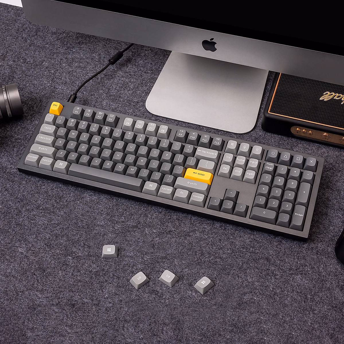 Keychron Q6 Wired Custom Mechanical Keyboard, QMK/VIA Programmable Macro, Full-Size Aluminum RGB Backlit, Double Gasket Hot-Swappable Gateron G Pro Brown Switch Compatible with Mac Windows Linux-Grey