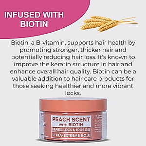 Esha Slick N Slay Braiding Gel - 3-in-1 Ultra Extreme Hold Hydrating & Conditioning Shining Fast Dry Locking Gel for Locs, Twists, Braids, and Edges (PEACH, 17 oz.)