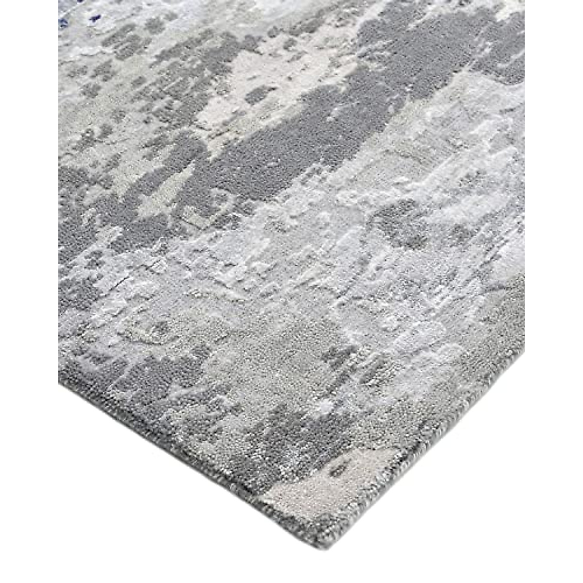 One of a Kind Hand Knotted Hand Made Wool Contemporary Contemporary Gray 8 x 10 Area Rug