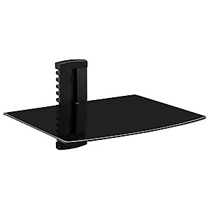 Mount-It! Floating Wall Mounted Shelf Bracket Stand for AV Receiver, Component, Cable Box, Playstation4, Xbox1, VCR Player, Blue Ray DVD Player, Projector, Load Capacity 17lbs, One Shelf