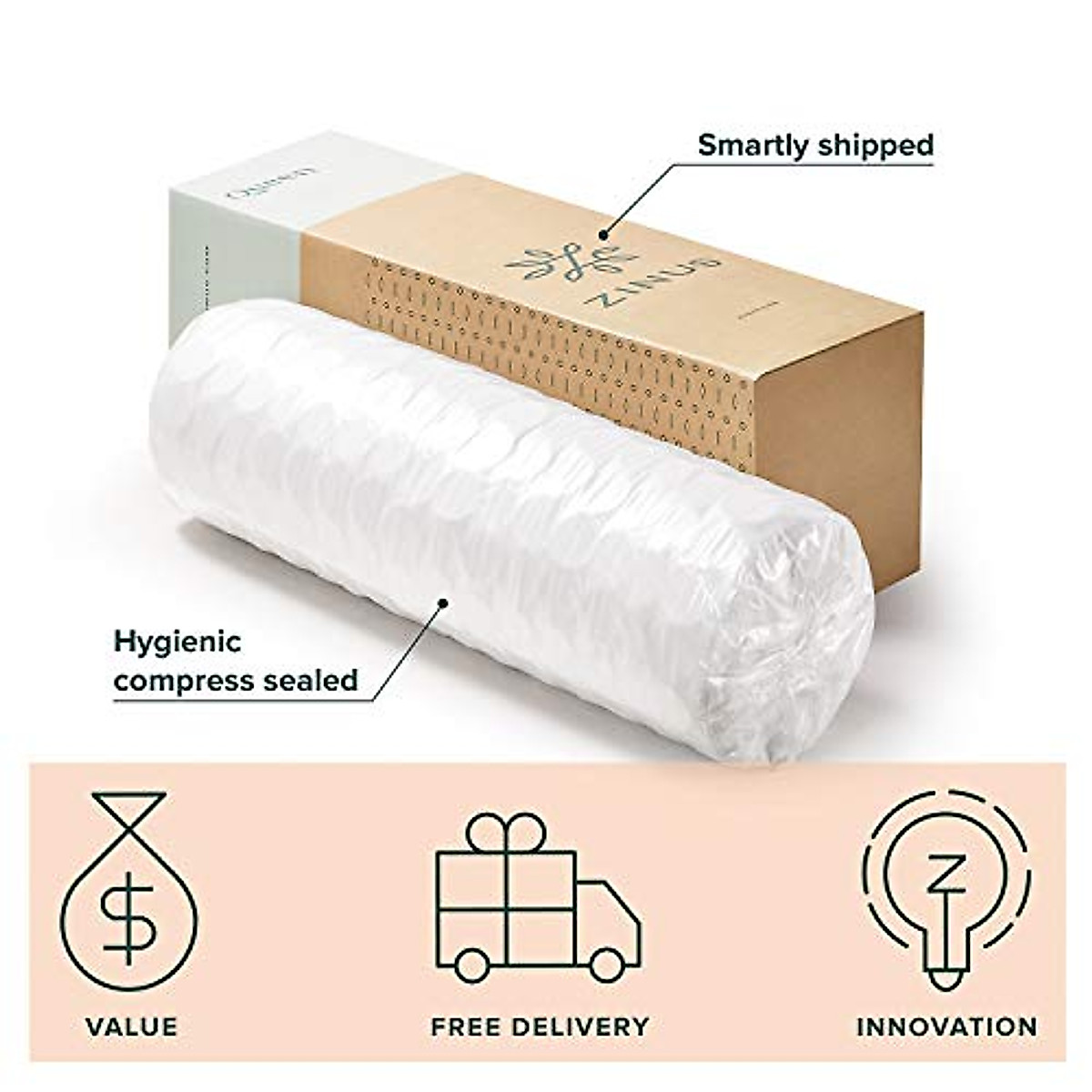 ZINUS 12 Inch Euro Top Pocket Spring Hybrid Mattress / Pressure Relief / Pocket Innersprings for Motion Isolation / Bed-in-a-Box, Queen