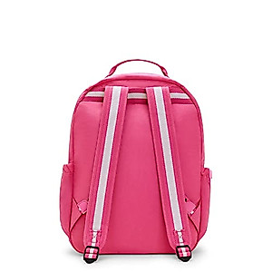 Kipling Women's Seoul 15" Laptop Backpack, Durable, Roomy with Padded Shoulder Straps, Fresh Pink C, One Size