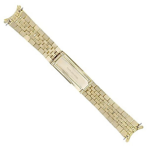 Ewatchparts 19MM JUBILEE WATCH BAND COMPATIBLE WITH ROLEX DATE 1500 1550 OYSTER PERPETUAL 18K GOLD COLOR