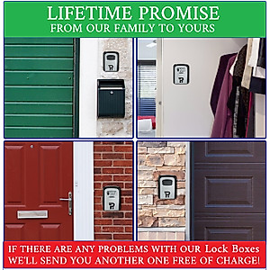 Key Lock Box for Outside - Rudy Run Wall Mount Lockbox for House Keys Outdoor - Combination Key Hiders to Hide a Key - Waterproof Key Safe Storage Lock Box
