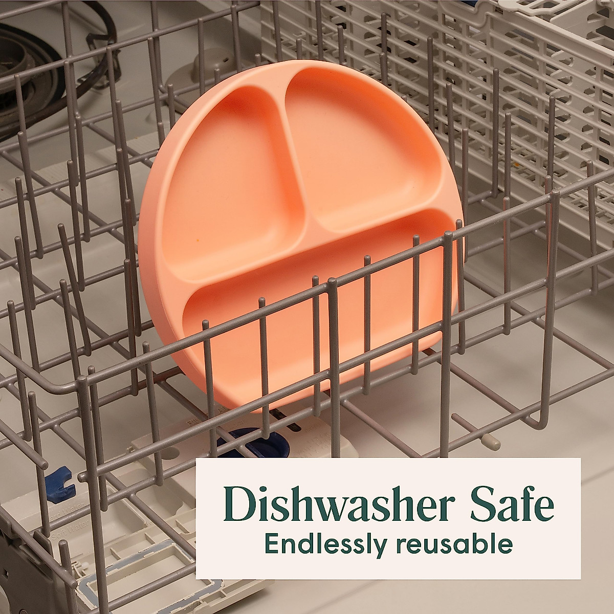 Simka Rose Baby Suction Plates for Baby & Toddler Plates Silicone Plate Baby Baby Dishes- BPA Free Silicone Divided Design Microwave & Dishwasher Safe - Baby Led Weaning Supplies Utensils (Pack of 1)