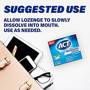 ACT Dry Mouth Lozenges with Xylitol, Soothing Mint, 36 Lozenges