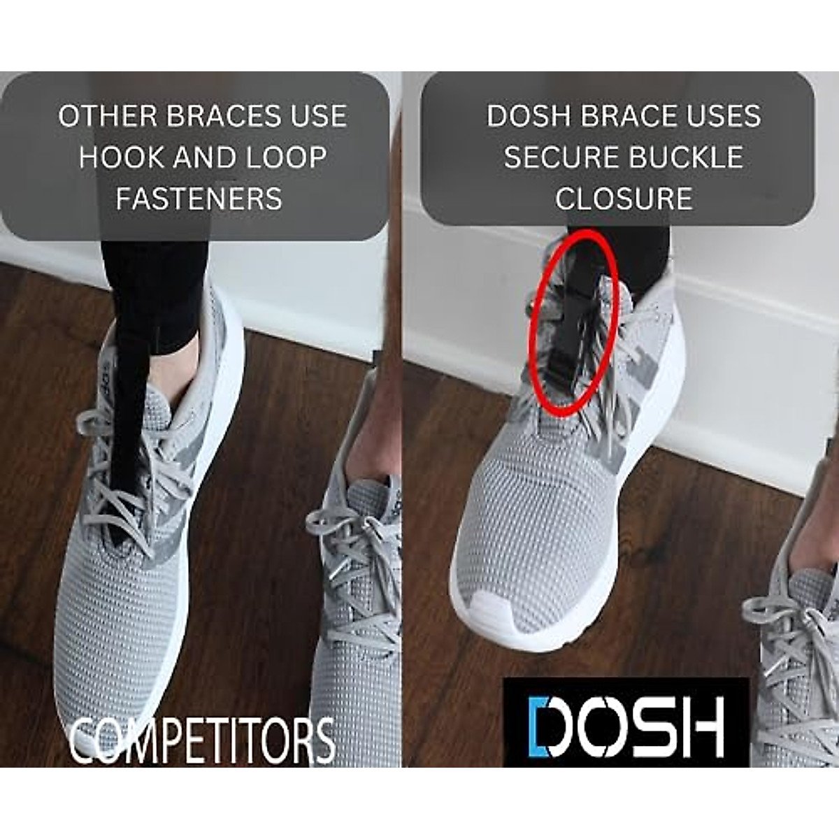 DOSH AFO Foot Drop Brace - Drop Foot Brace for Walking - Use as a Left or Right AFO Brace - Ankle Foot Orthosis Support Brace for Men and Women - Foot Supports - Drop Foot Braces