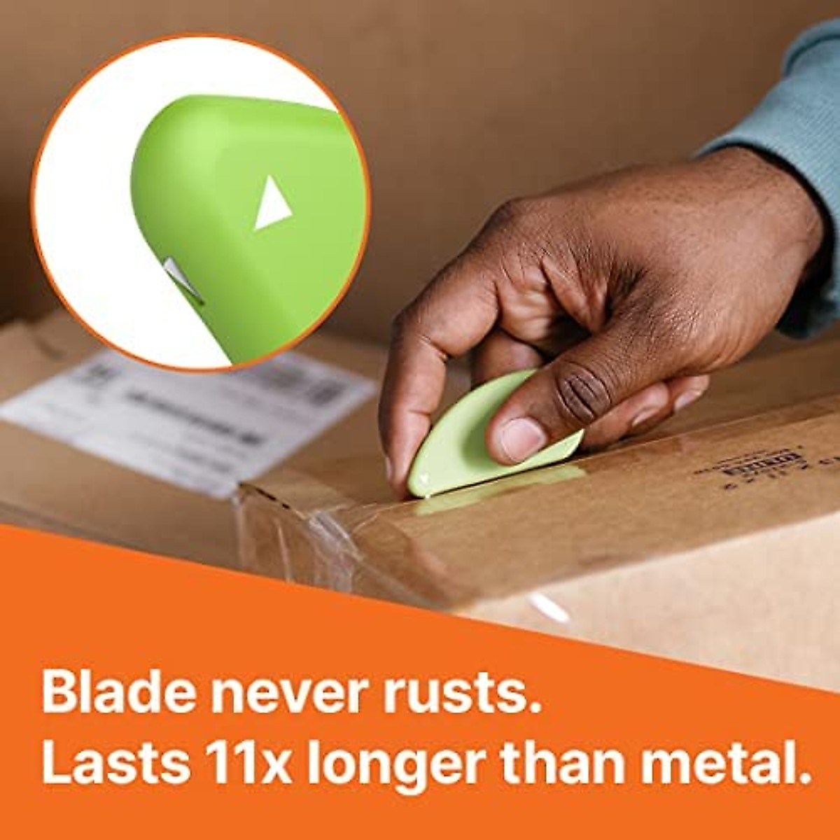 Slice Ceramic Blade, Safety Cutter Finger Friendly, Cuts Blister Packaging, Paper & Ideal for Outline Trims of Shapes or Coupons, 1 Pack, Green