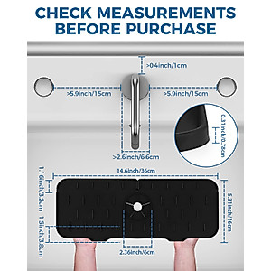 Kitchen Sink Splash Guard - Silicone Faucet Handle Drip Catcher Tray, Dish Soap Dispenser and Sponge Holder Mat Behind Faucet, Kitchen Guard Gadgets Sink Accessories for Kitchen Counter and Bathroom