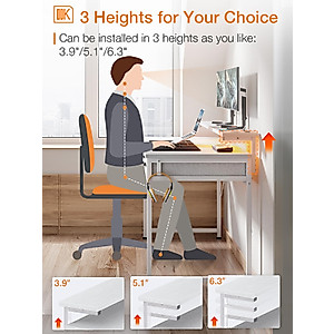 ODK 48 Inch Computer Desk with 3 Drawers and USB Power Outlets, Home Office Desks with LED Lights and Adjustable Monitor Stand, Work from Home, Modern Work/Writing/Study Table for Bedroom, White