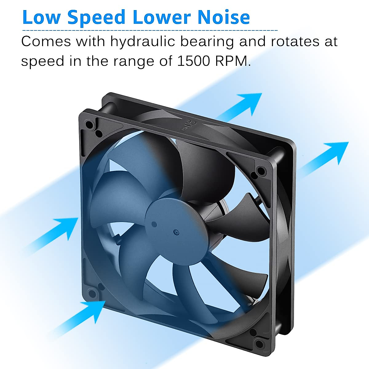 GDSTIME 5Volt 120mm Fan, 1500RPM 120mm x 25mm DC Brushless Cooling Fan