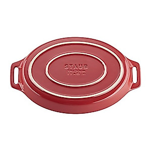 STAUB Ceramics Oval Baking Dish Set, 2-piece, Cherry