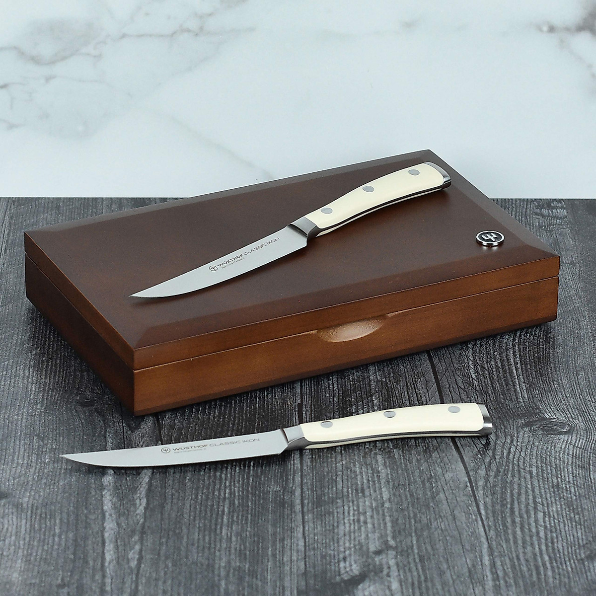 Wusthof Classic Ikon Creme Steak Knife Set with Wood Case (6 Piece)