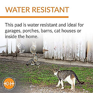 K&H Pet Products Extreme Weather Outdoor Kitty Pad, Heated, For Indoor and Outdoor Use Tan Petite 9 X 12 Inches 25W